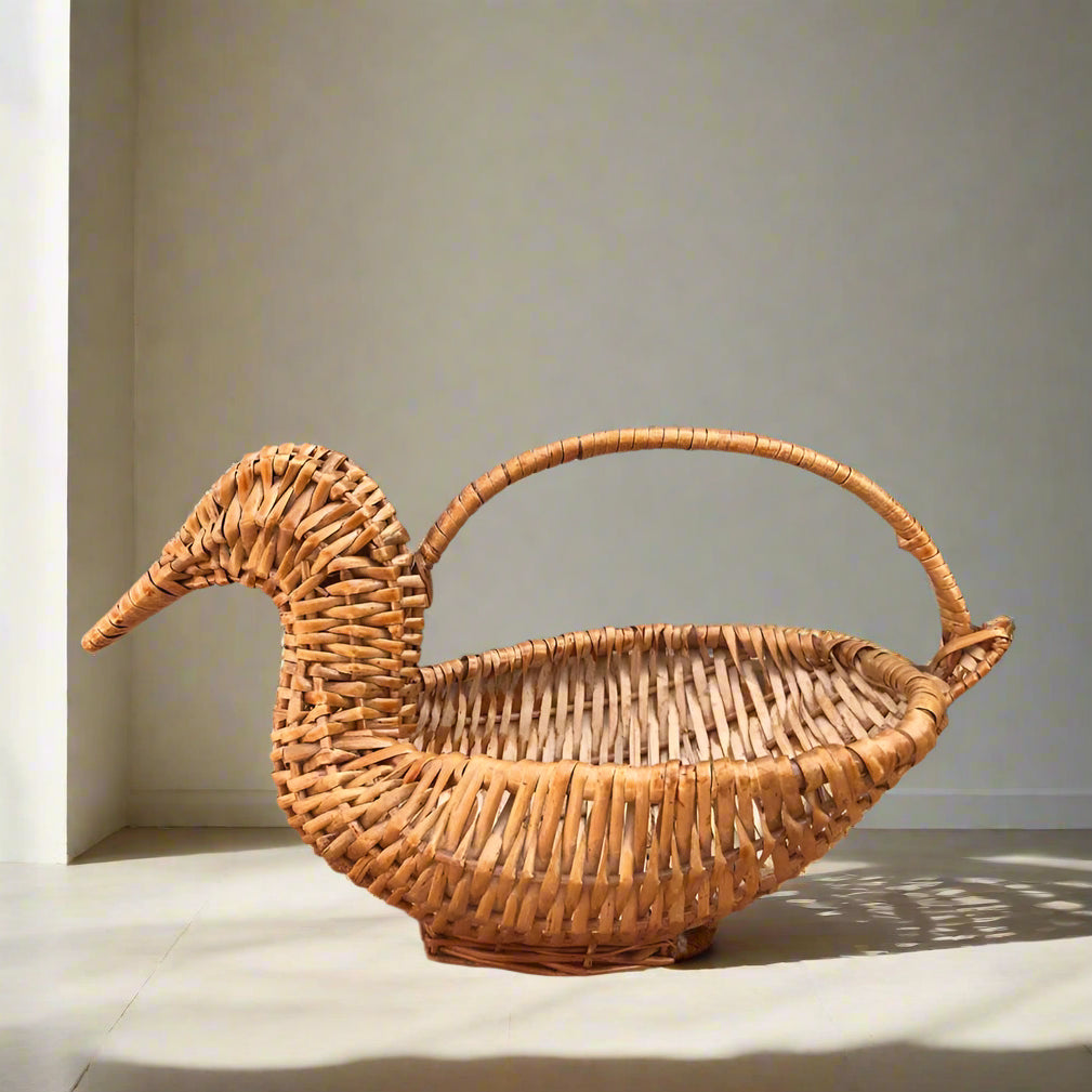 Wicker Swan Basket – Handcrafted-Basket - Valentine's Day | Redox Art